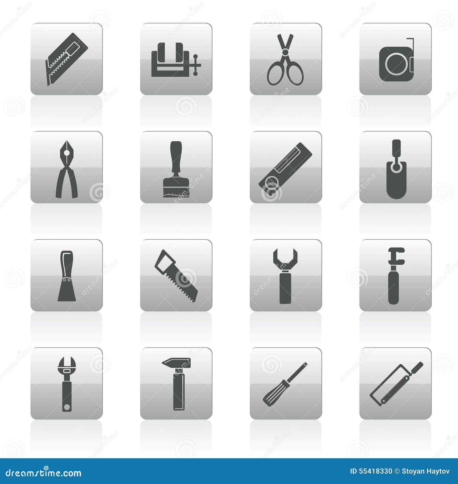 Building and Construction Tools Icons Stock Vector - Illustration of ...