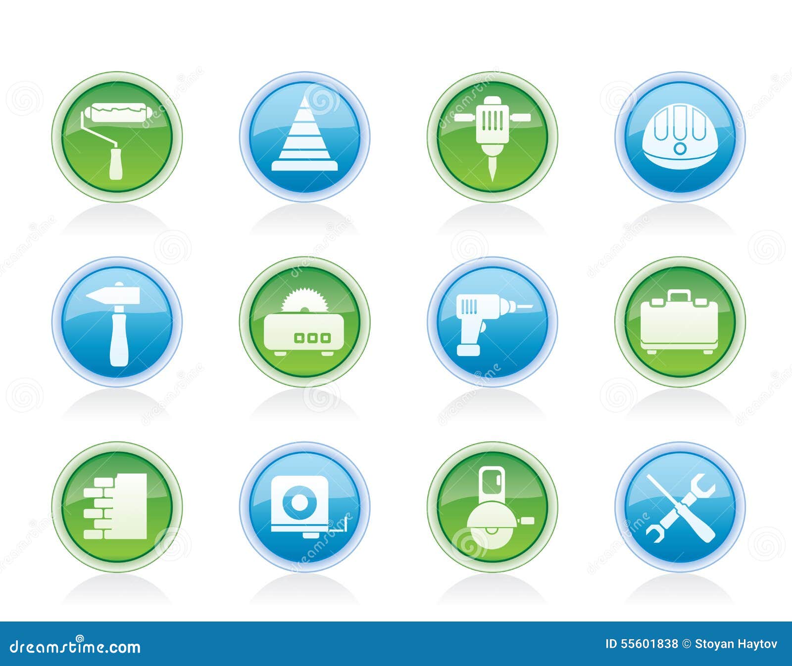 Building and Construction Tools Icons Stock Vector - Illustration of ...