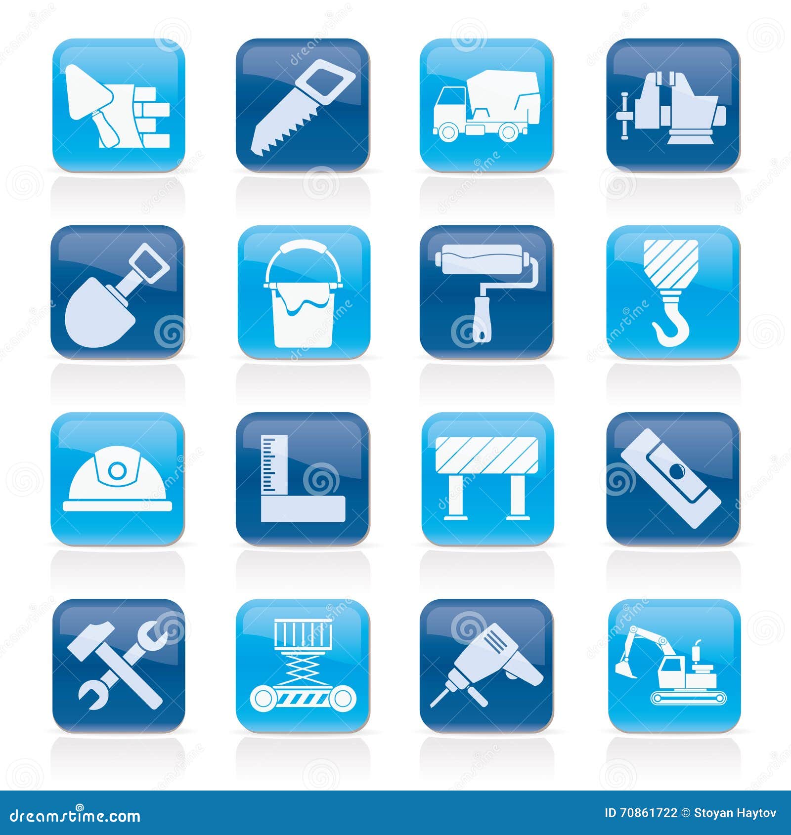 Building and Construction Tools Icons Stock Vector - Illustration of ...