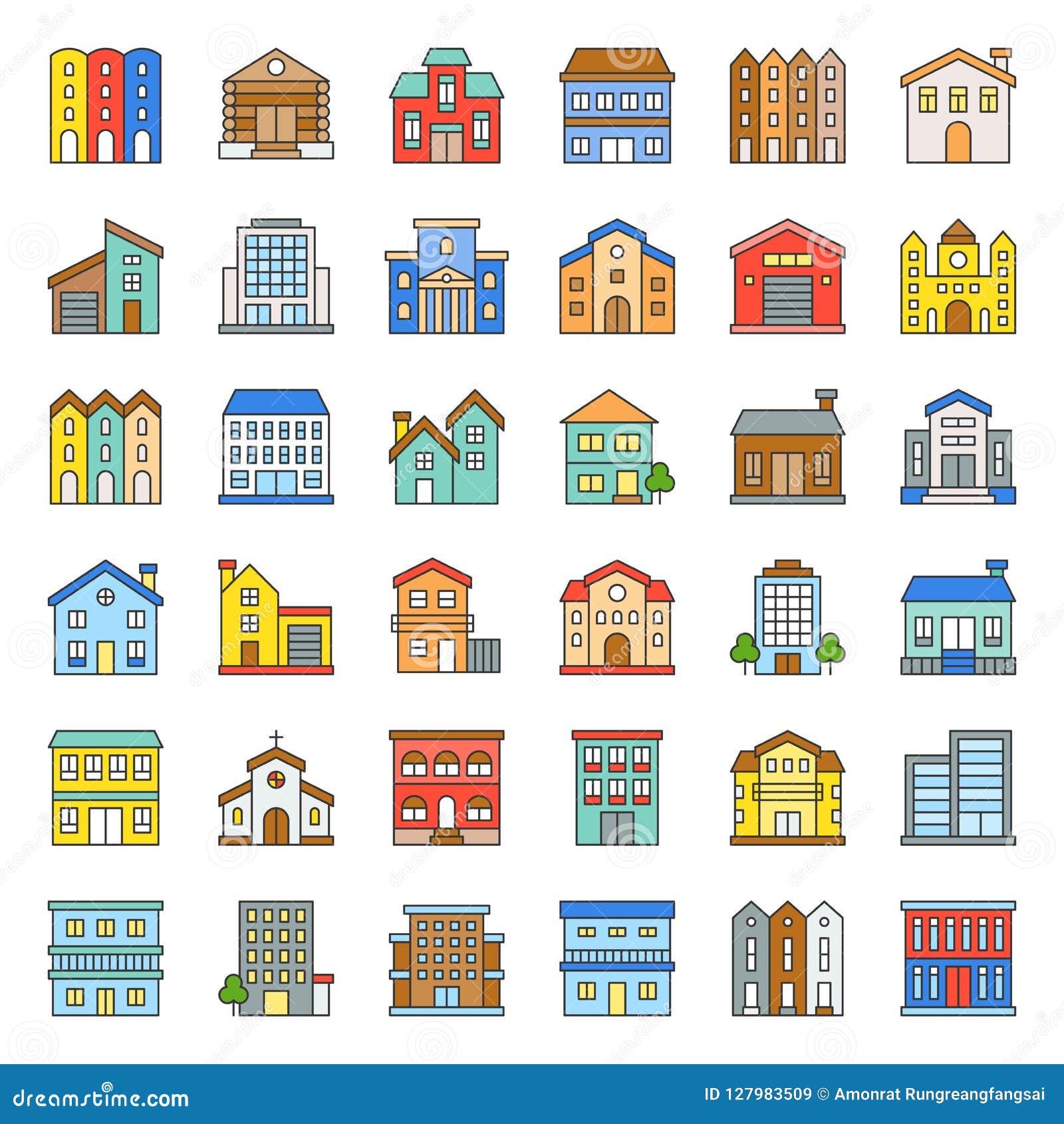 Building Construction Vector Filled Outline Icon Set 2/3 Stock Vector ...