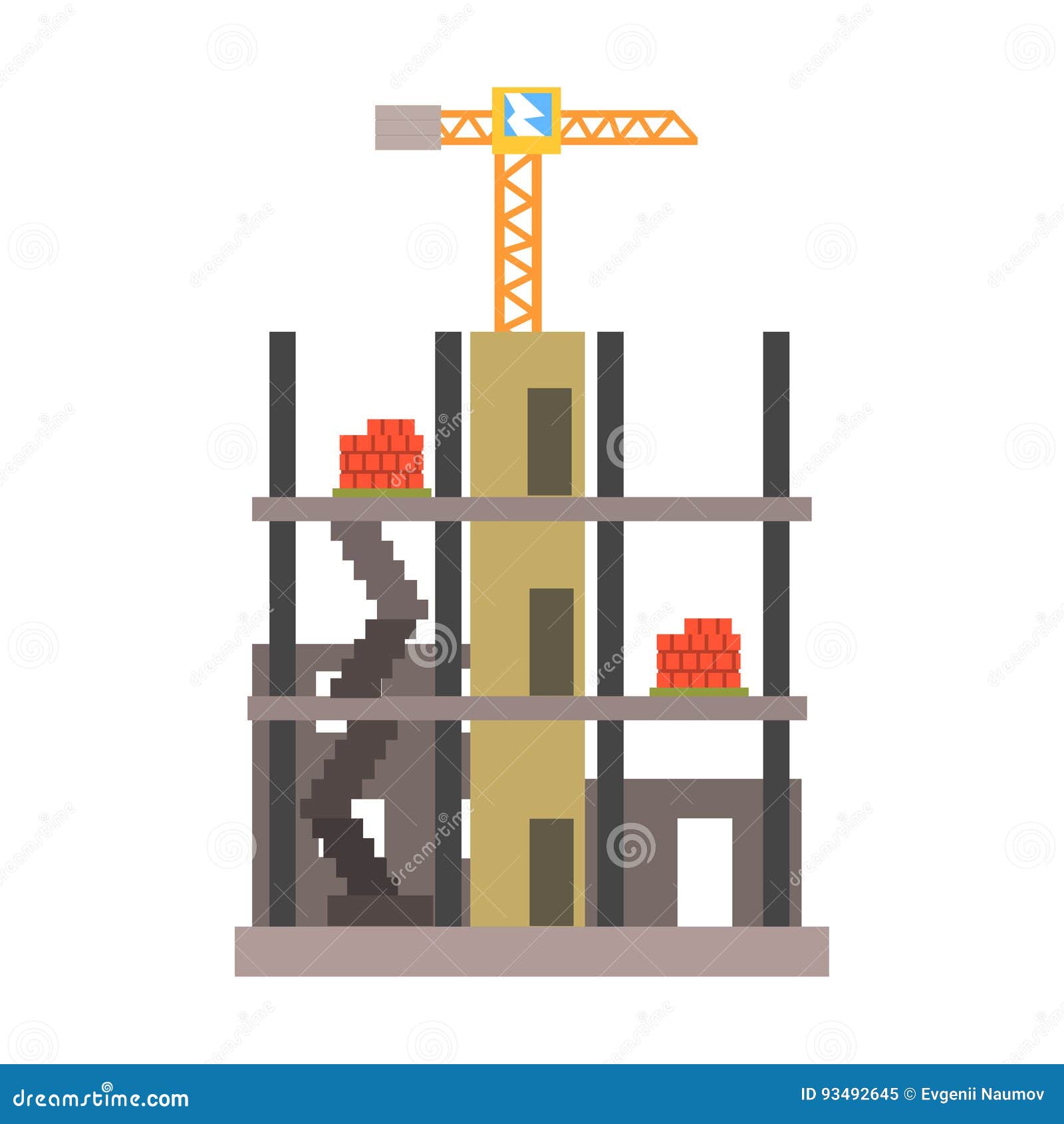 Building Construction Vector Illustration Stock Vector - Illustration ...
