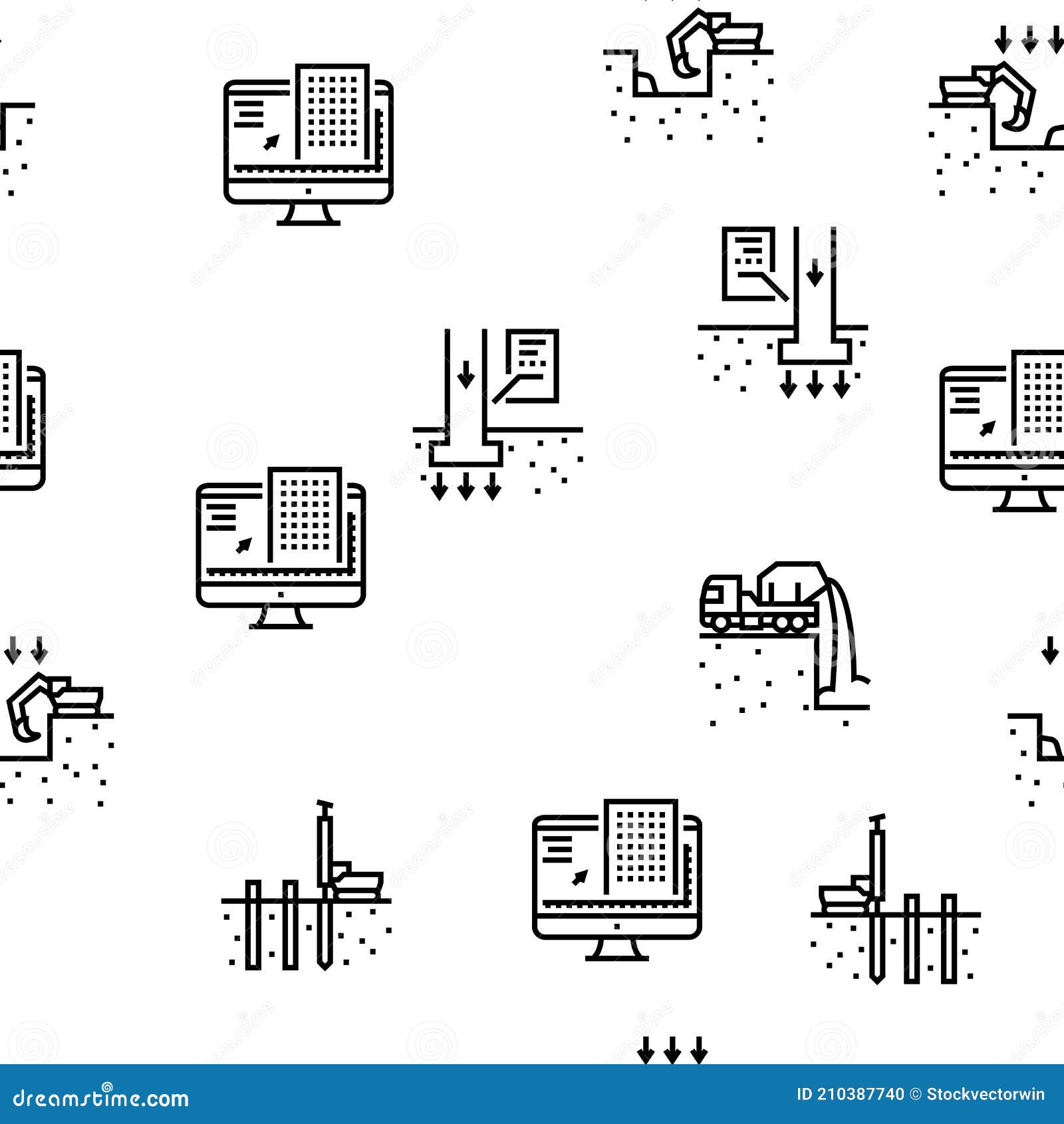 Building Construction Vector Seamless Pattern Stock Vector ...