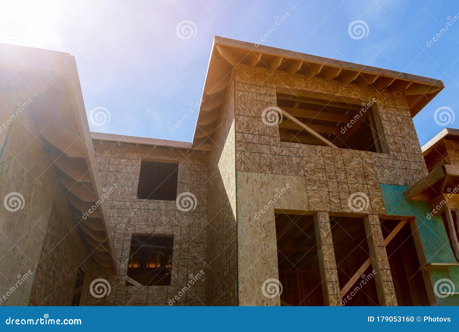 Building Construction, Wood Framing Structure at New Property ...