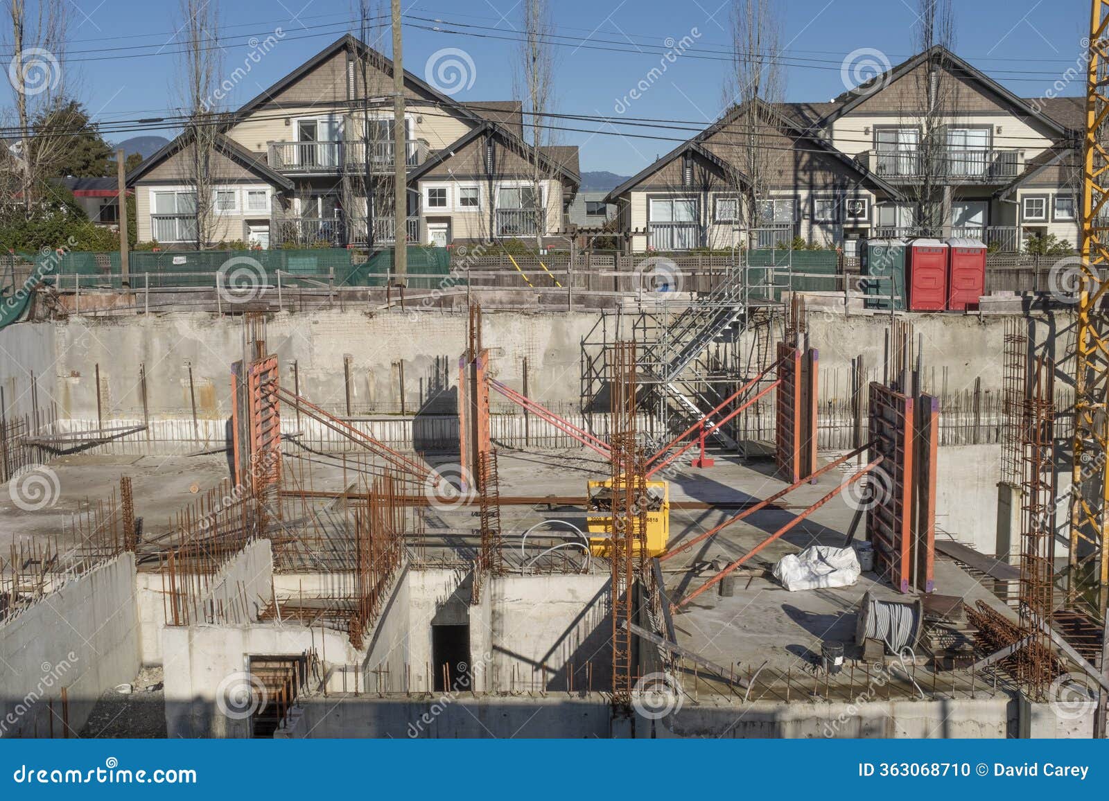 Construction Work Site Showing Basement Floor Completed Stock Photo ...