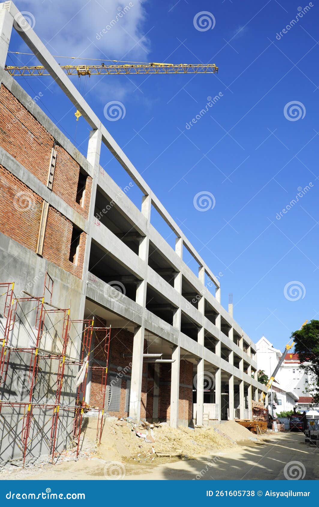 Building Construction Work is Underway at a Construction Site ...
