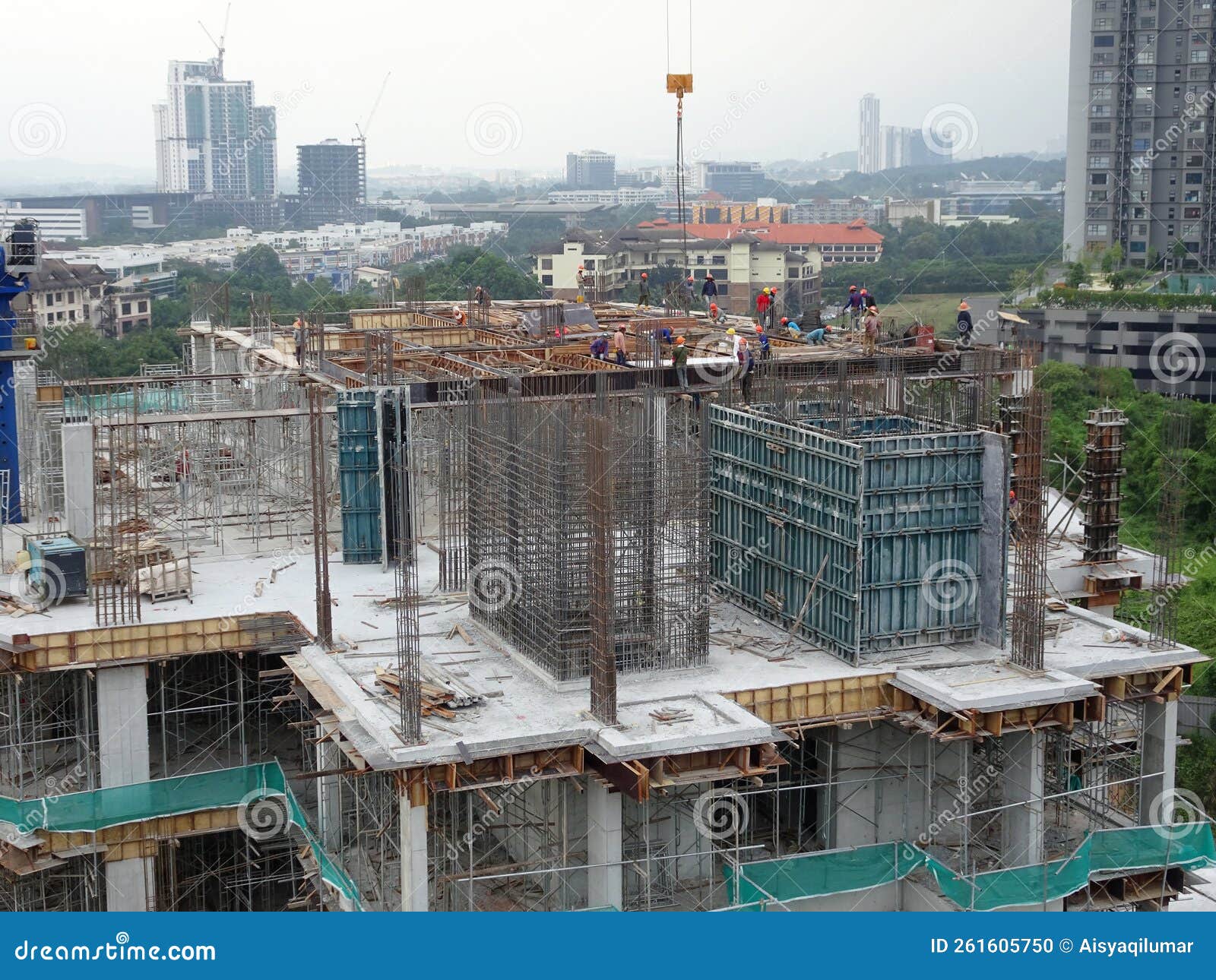 Building Construction Work is Underway at a Construction Site ...