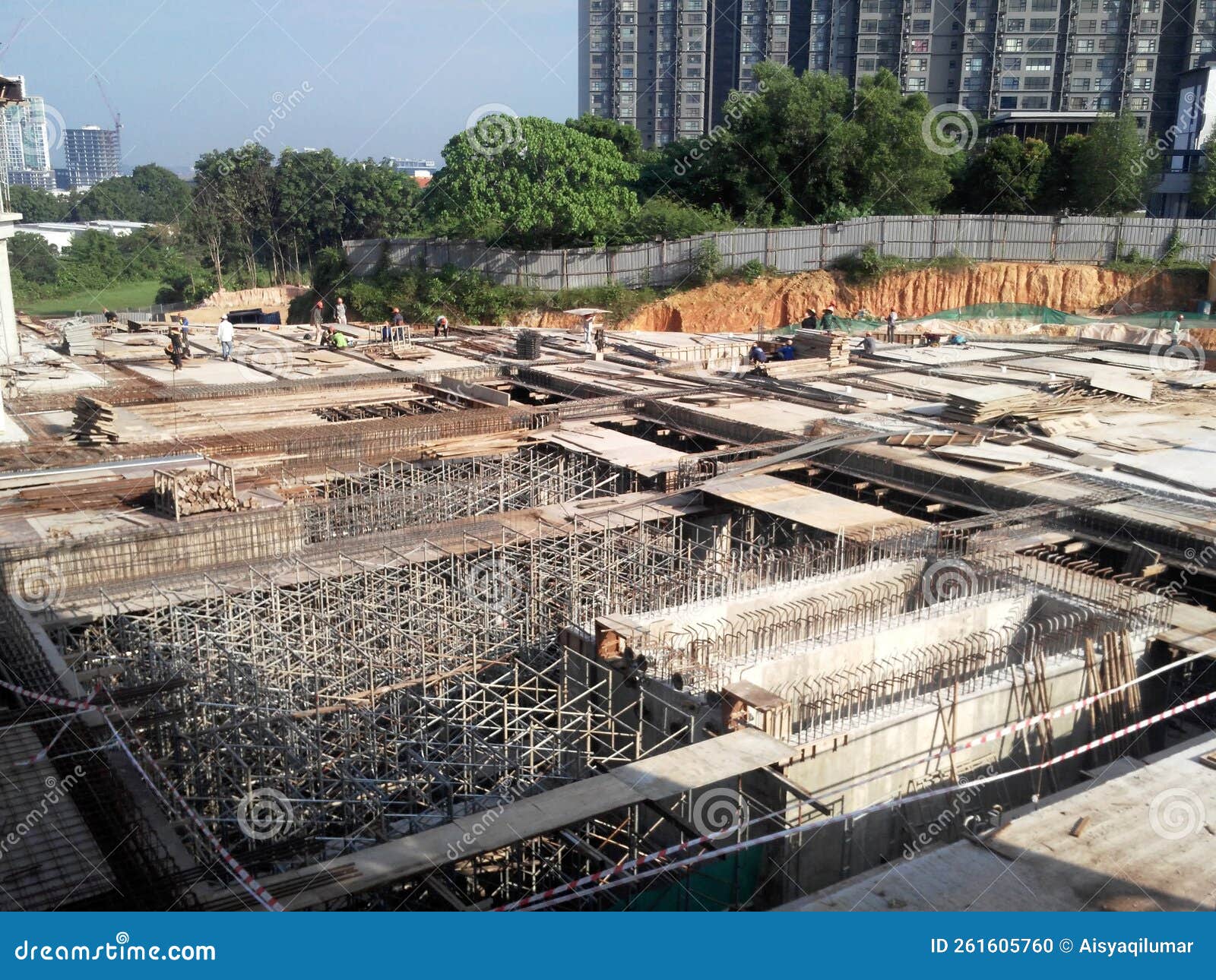 Building Construction Work is Underway at a Construction Site ...