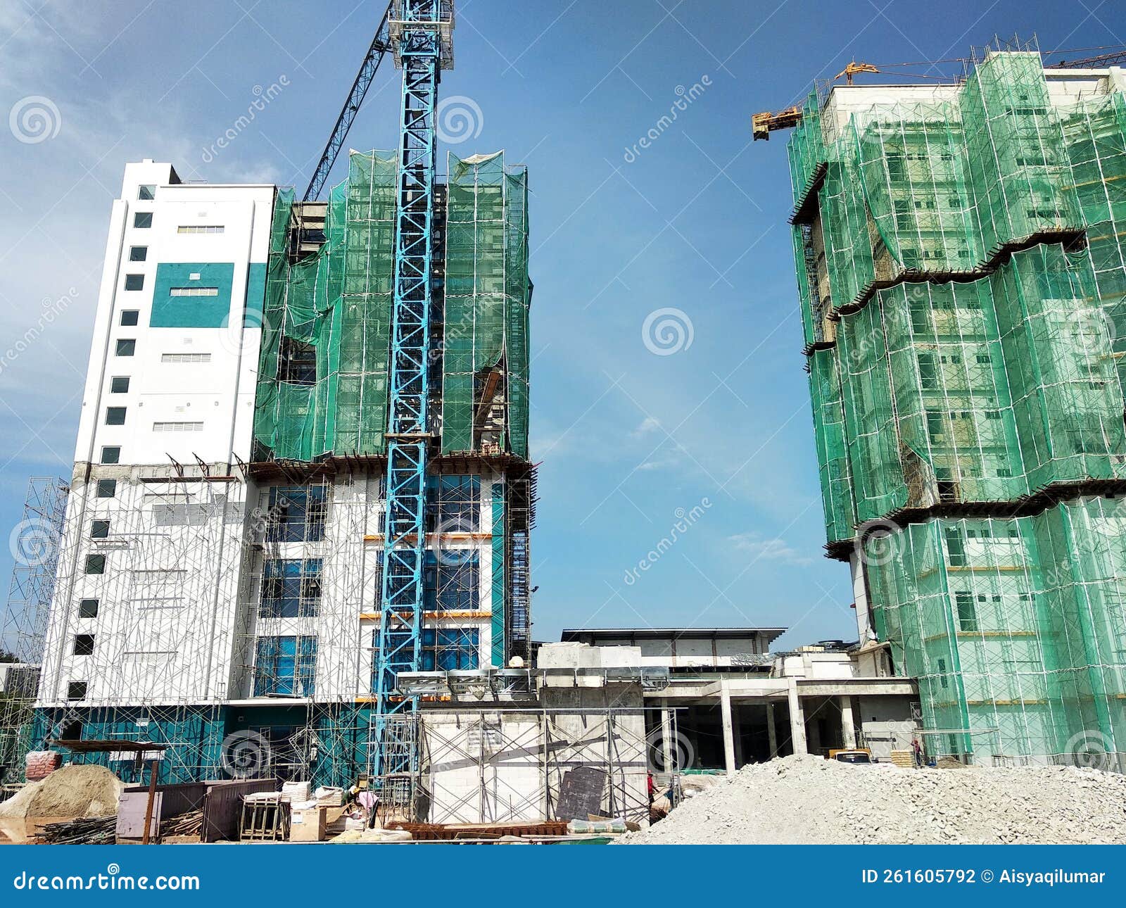 Building Construction Work is Underway at a Construction Site ...
