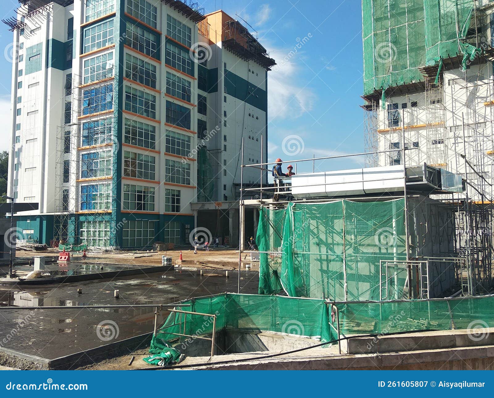 Building Construction Work is Underway at a Construction Site ...