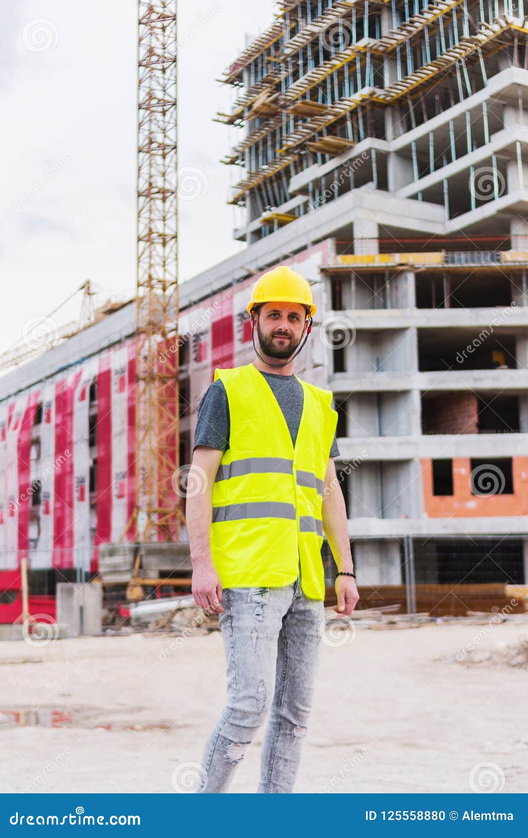 Building Construction Worker Engineer Stock Photo - Image of protective ...