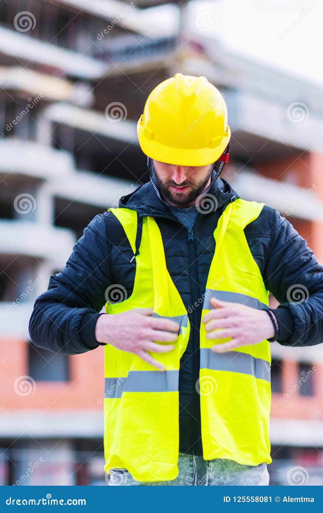 Building Construction Worker Engineer Stock Image - Image of protective ...