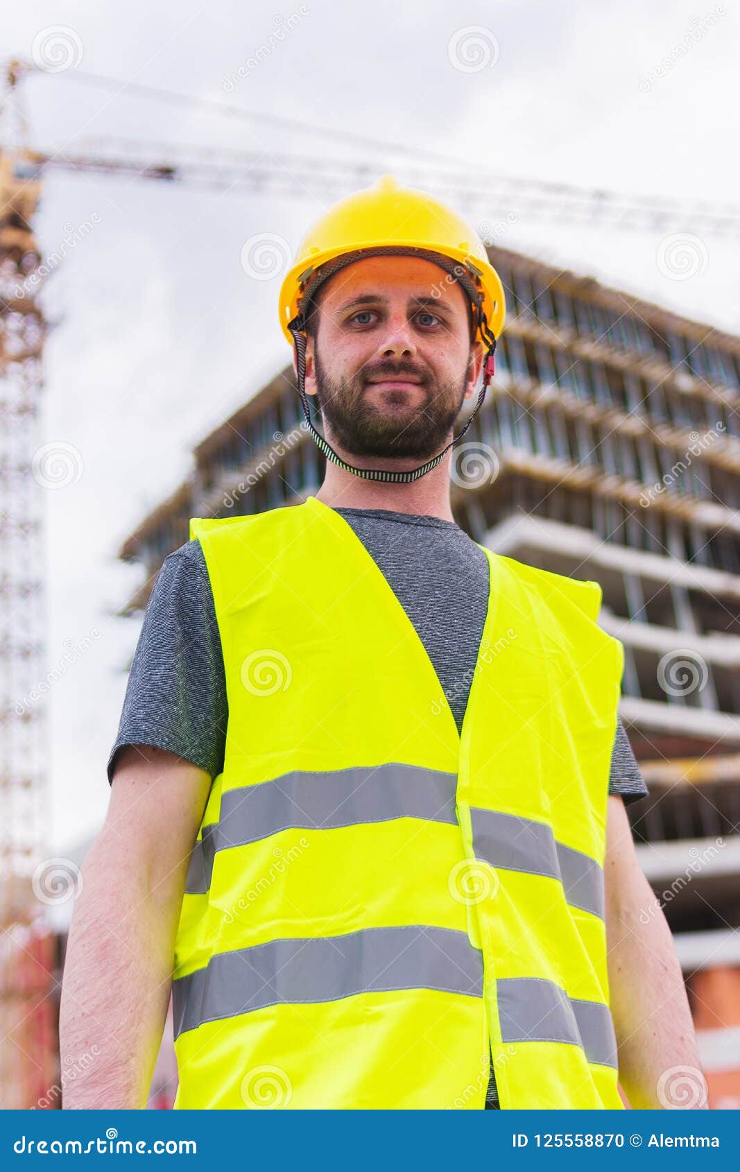 Building Construction Worker Engineer Posing Stock Photo - Image of ...