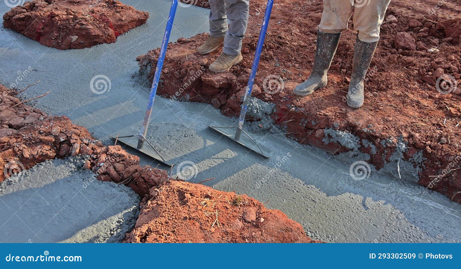 Building Construction Worker Pouring Ready Mix Cement Concrete Stock ...