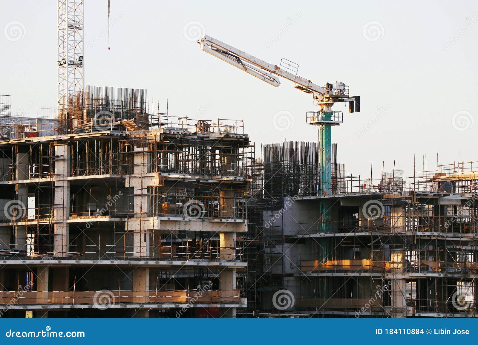 Building Construction Works Going on in Site Stock Photo - Image of ...