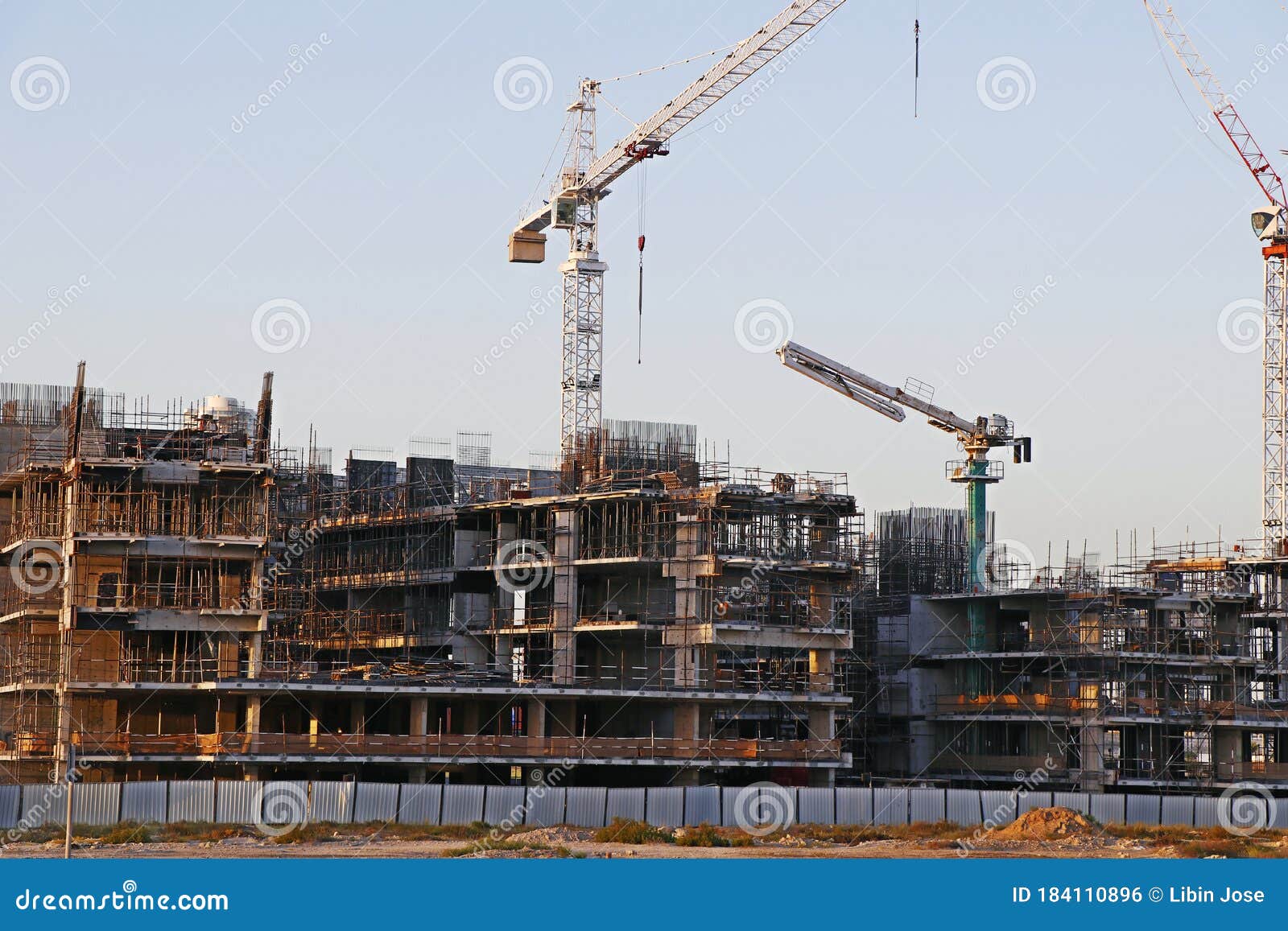 Building Construction Works Going on in Site Stock Photo - Image of ...