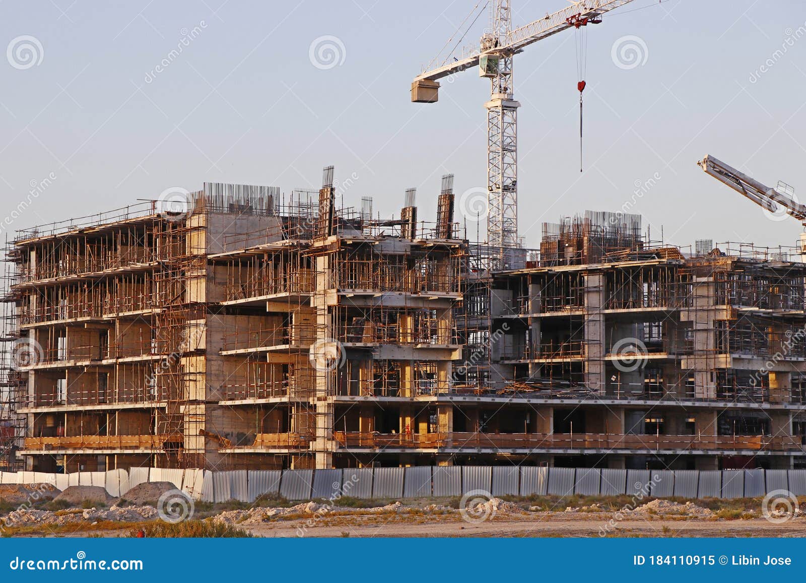 Building Construction Works Going on in Site Stock Image - Image of ...