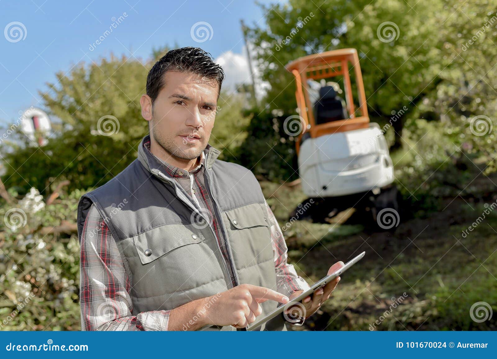 Building Contractor on Construction Site Stock Photo - Image of ...