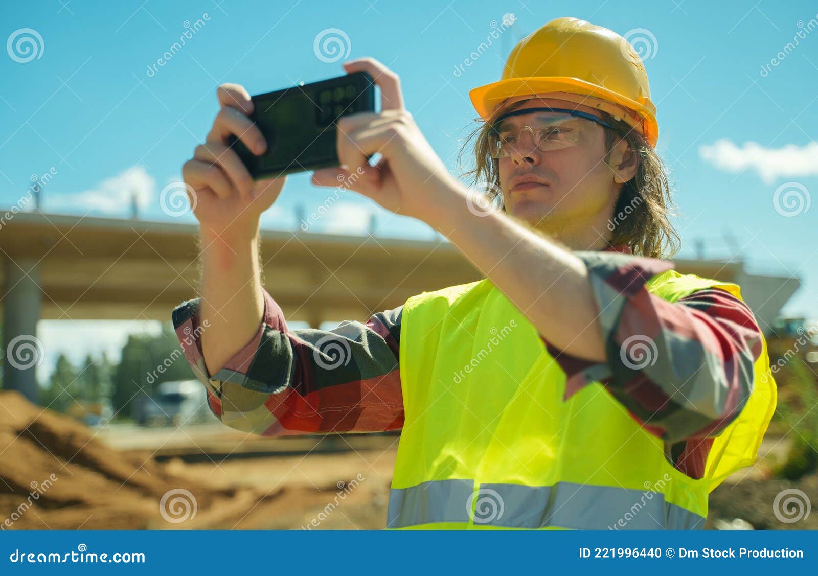 Building Contractor with Mobile Phone Stock Photo - Image of architect ...