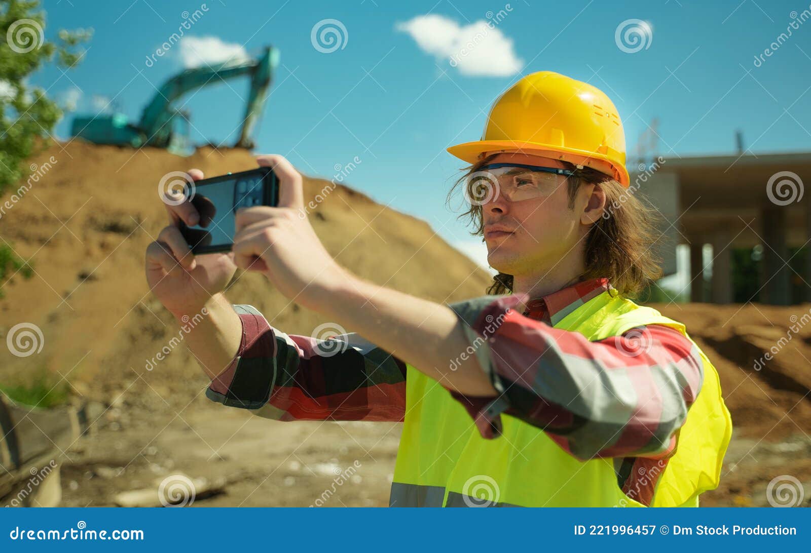 Building Contractor with Mobile Phone Stock Image - Image of manager ...