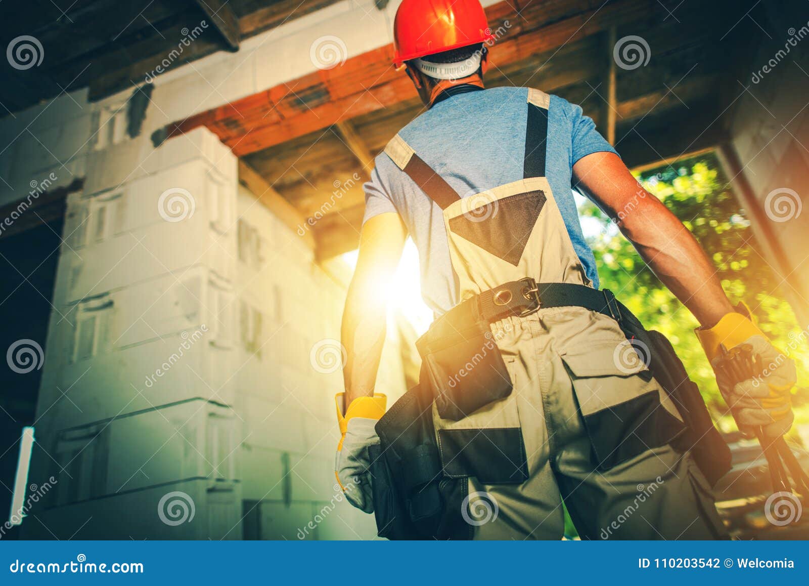 Building Contractor at Work Stock Photo - Image of architecture, home ...
