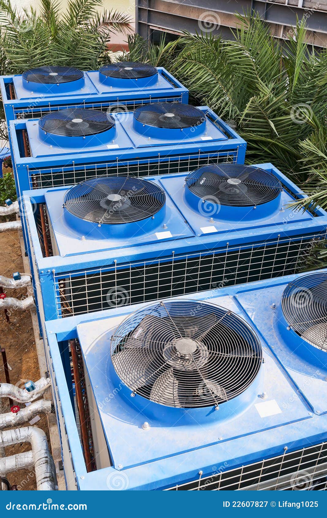 Building cooling assembly stock image. Image of condensers - 22607827
