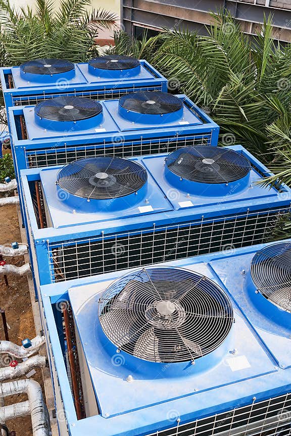 Building cooling assembly stock image. Image of condensers - 22607827