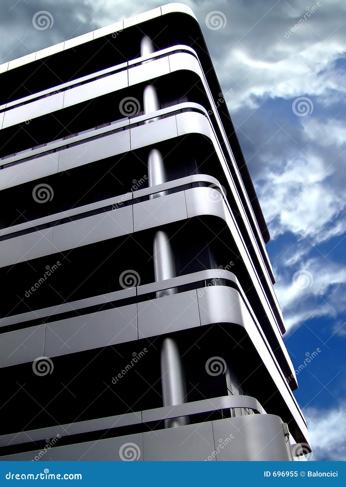 Building corner stock image. Image of cloud, metal, style - 696955
