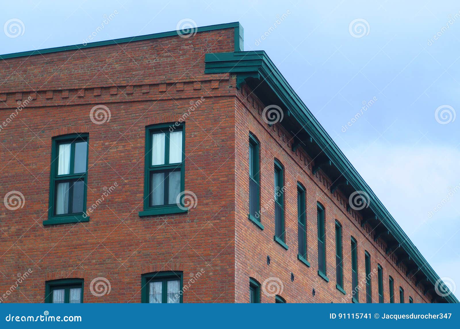 Building Corner Brick and Windows Perspective Office Wall Stock Image ...