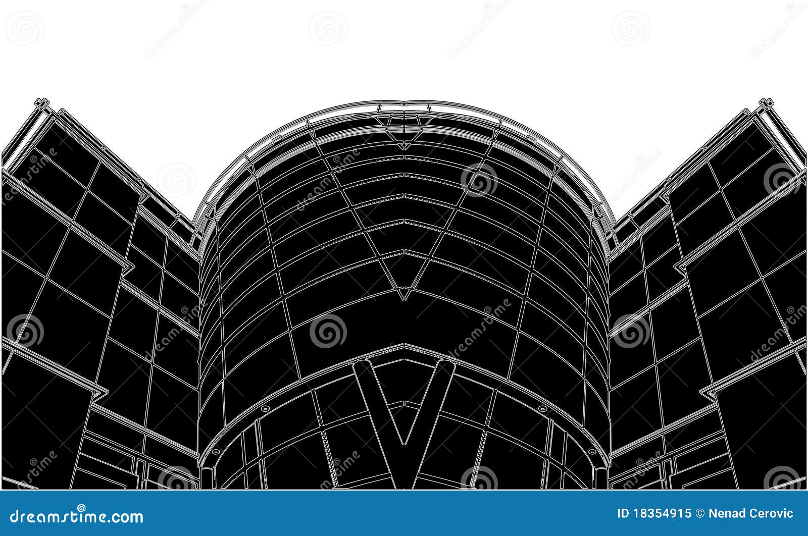 Building Corner Entrance Circle and Quadrant Stock Vector ...