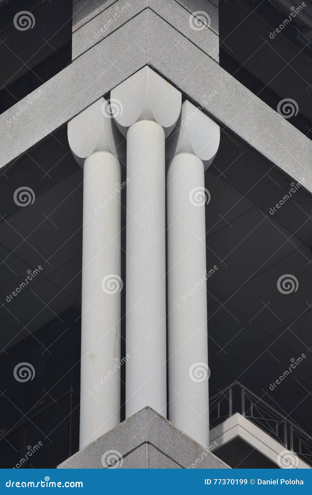Building Corner with Supporting Columns Stock Image - Image of antic ...