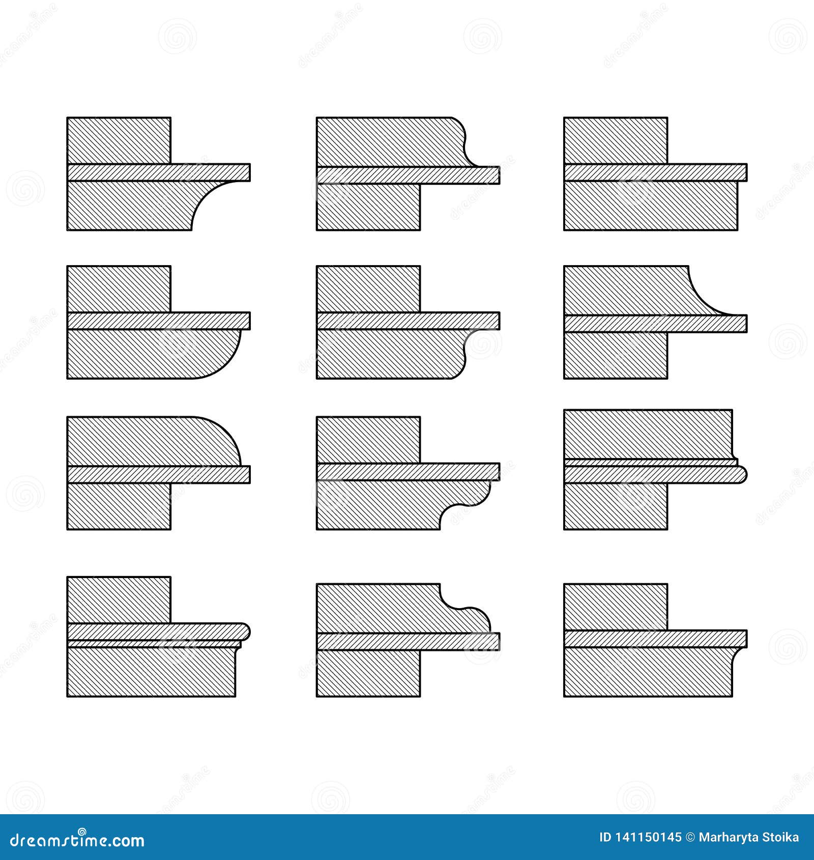 Building Cornice Cross Section. Stock Vector - Illustration of bracket ...