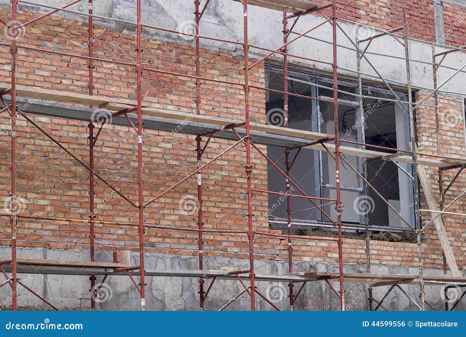 Building Covered with Scaffolding Stock Photo - Image of industry, pipe ...
