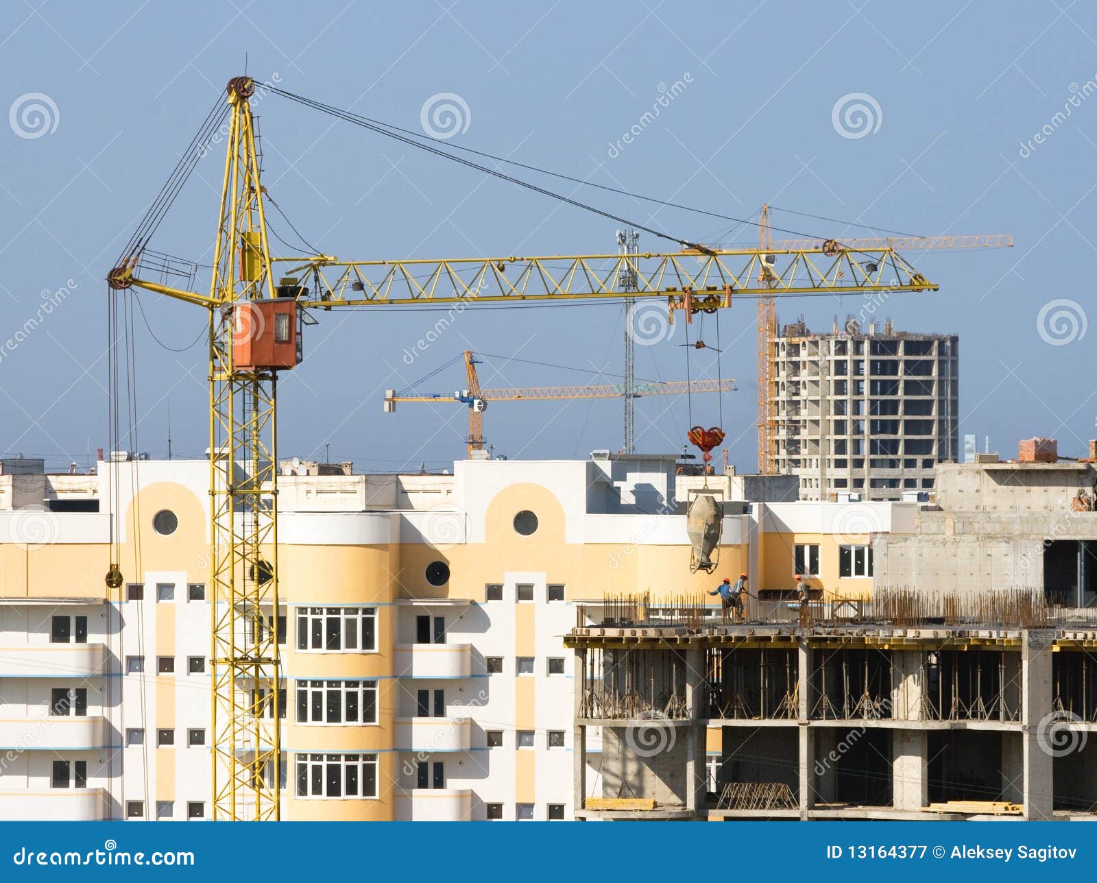 Building crane. stock image. Image of exterior, hoist - 13164377