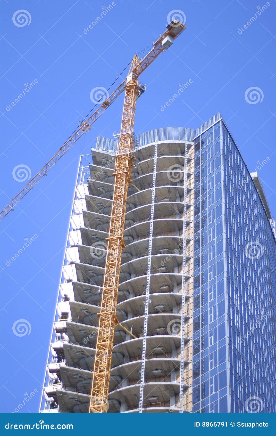 Building Crane On A Background Of High-rise Buildings Stock Image ...