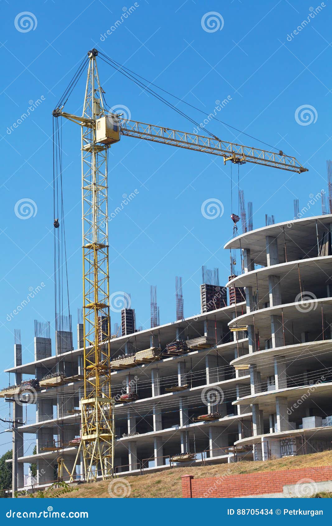 Building Crane and Building Under Construction Stock Photo - Image of ...