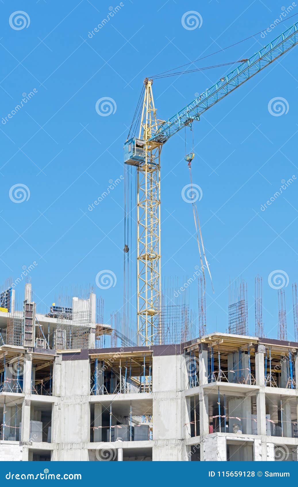 Building Crane and Building Under Construction Stock Photo - Image of ...