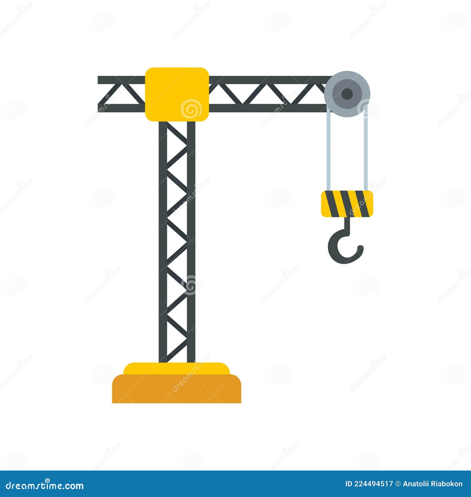 Building Crane Icon Flat Isolated Vector Stock Vector - Illustration of ...
