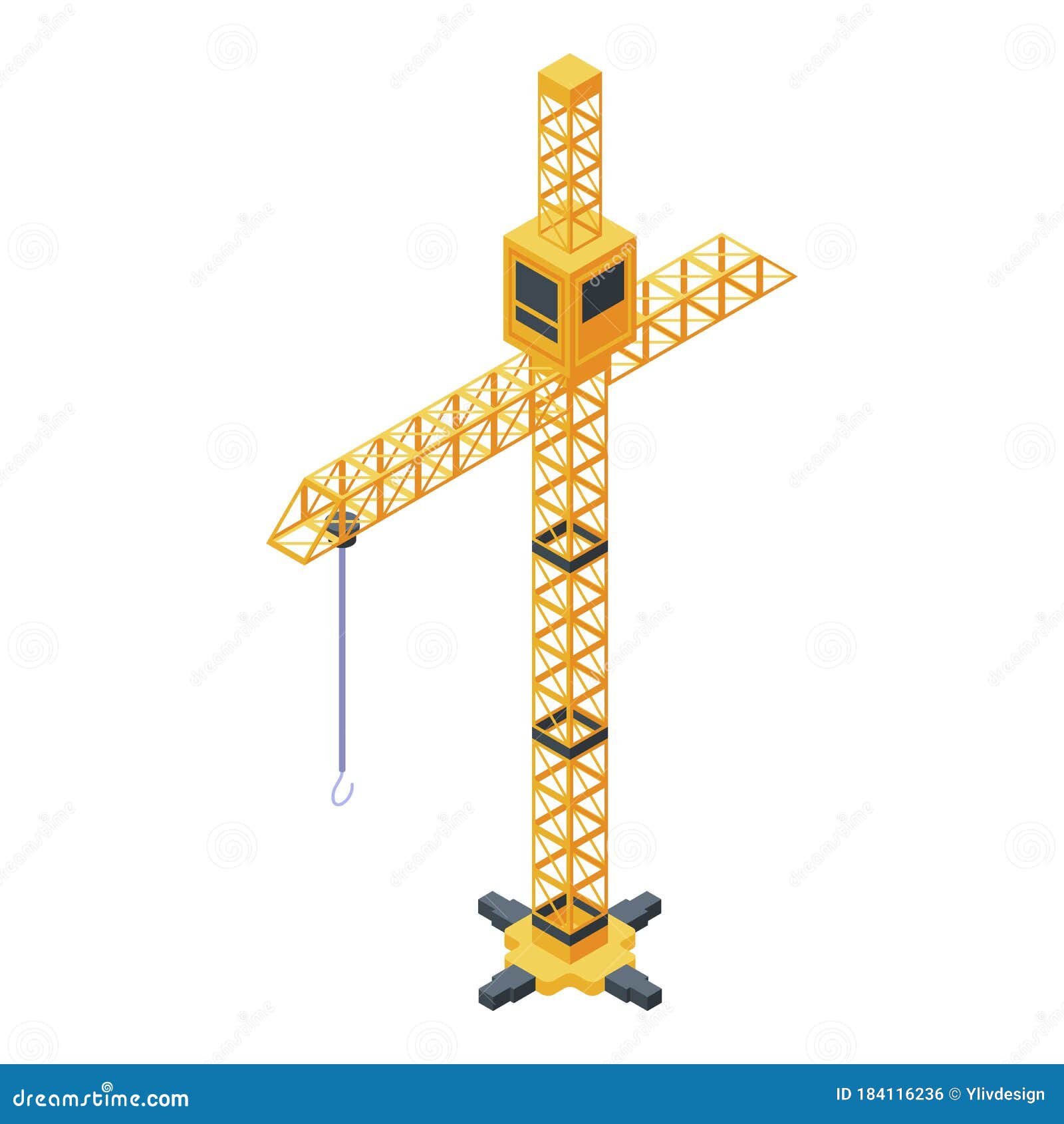 Building Crane Icon, Isometric Style Stock Vector - Illustration of ...