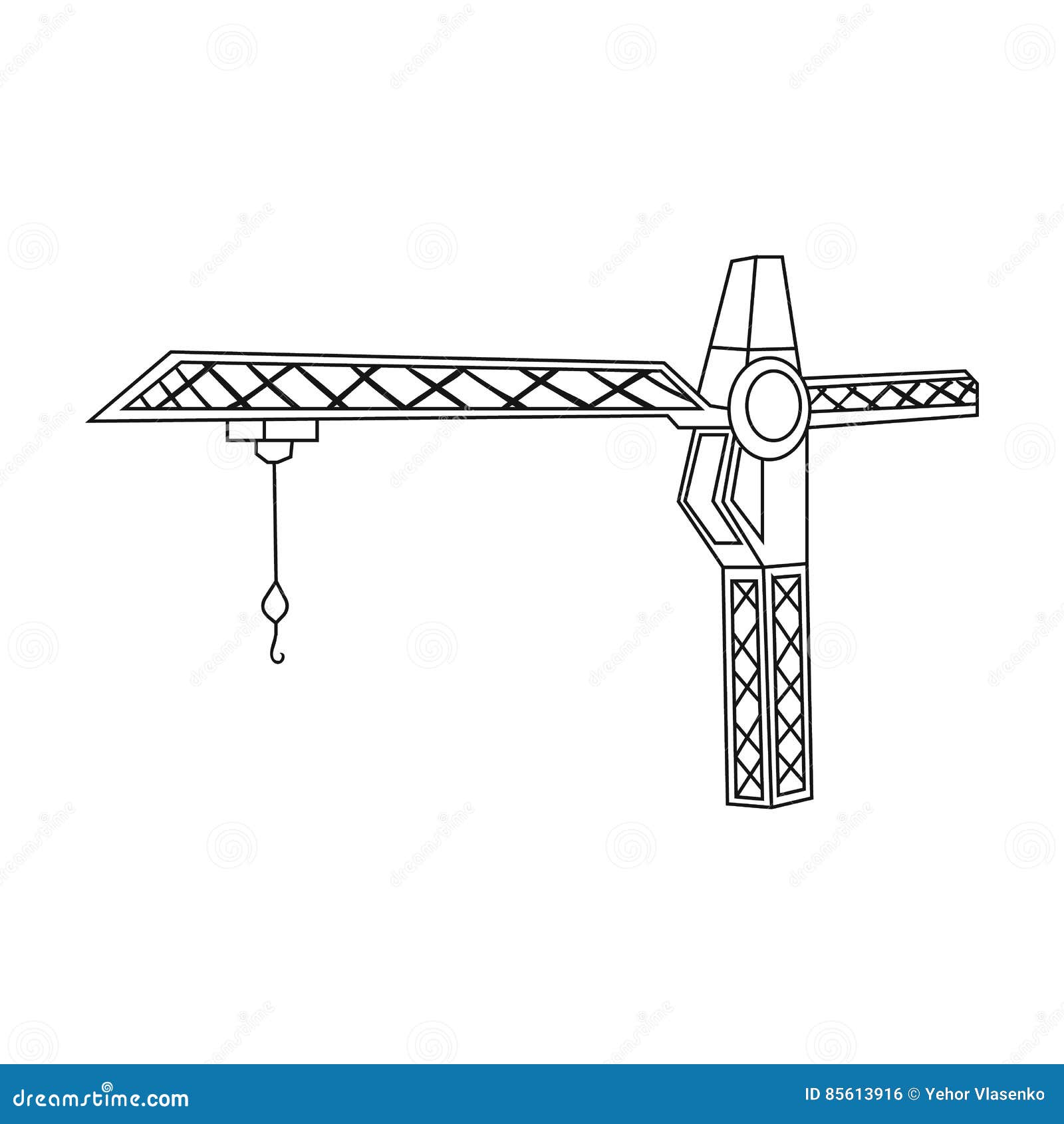 Building Crane Icon in Outline Style Isolated on White Background ...