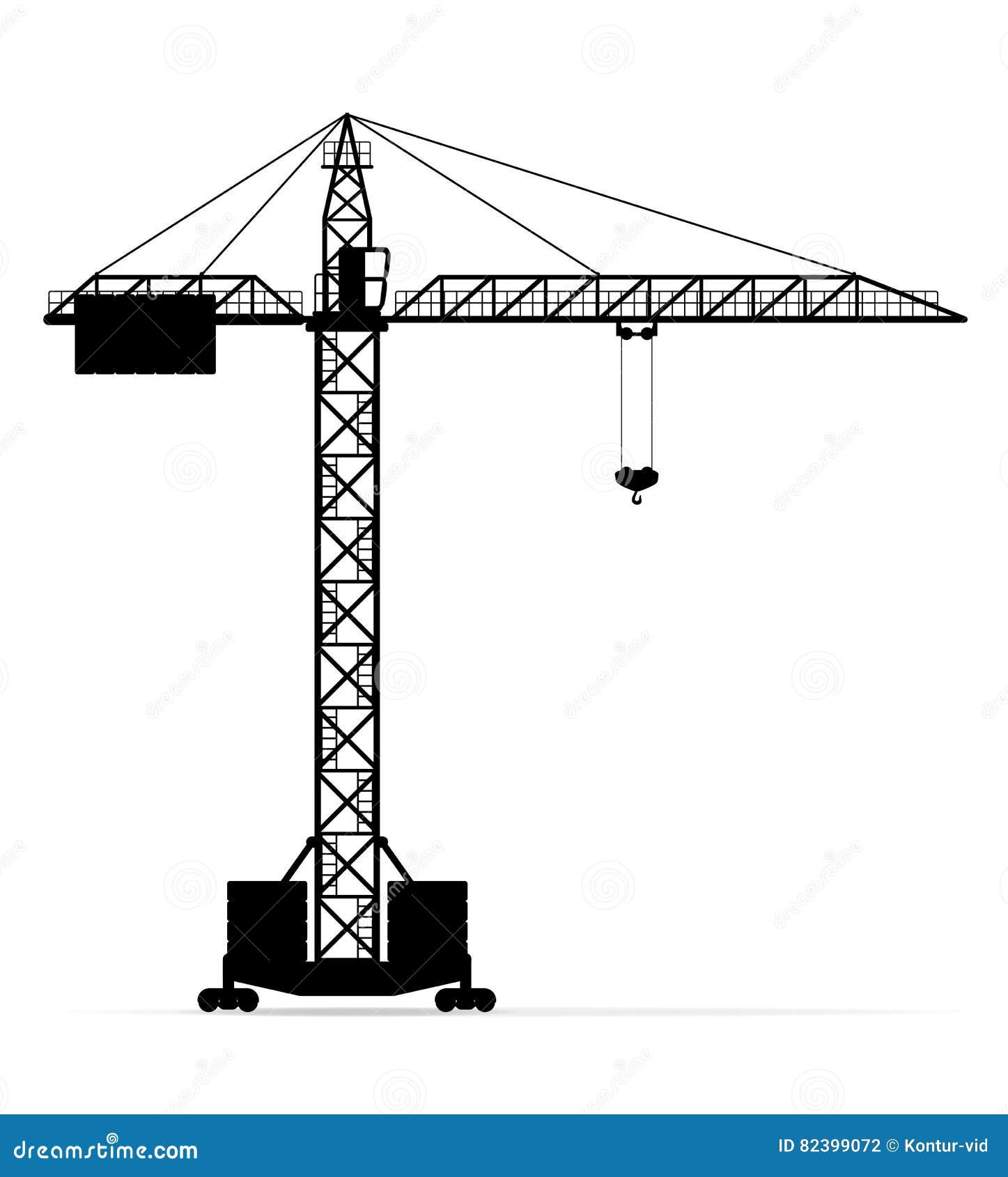 Building Crane Silhouette Outline Vector Illustration | CartoonDealer ...