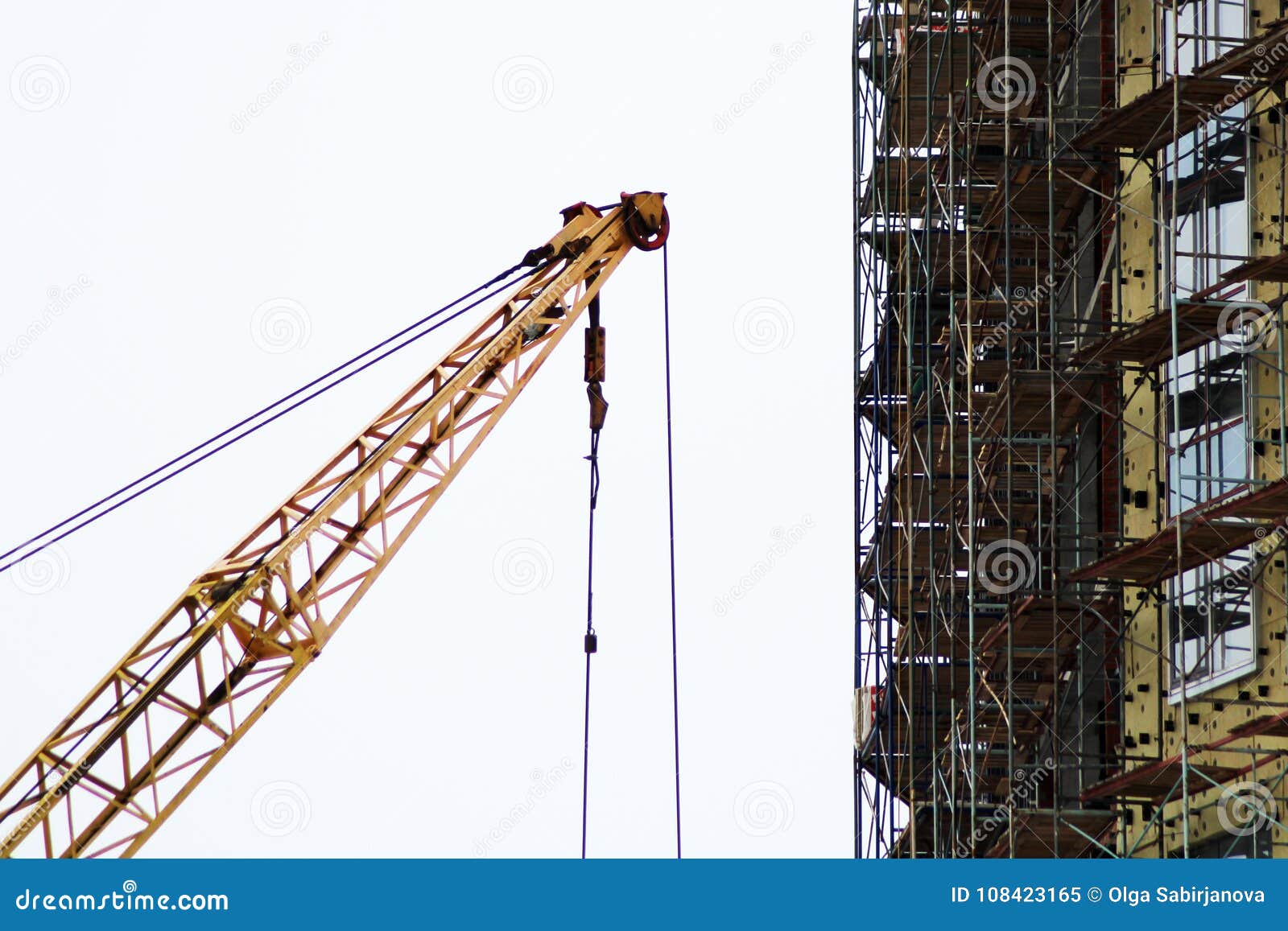 Building Crane and Building Under Construction Stock Image - Image of ...