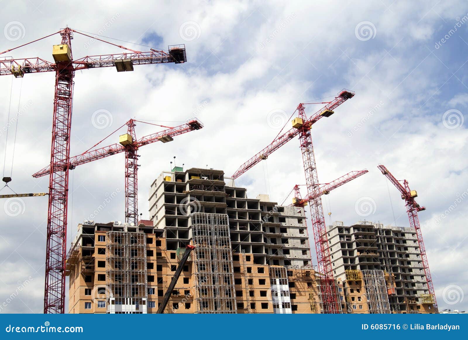 Building Cranes and Building Under Construction Stock Photo - Image of ...
