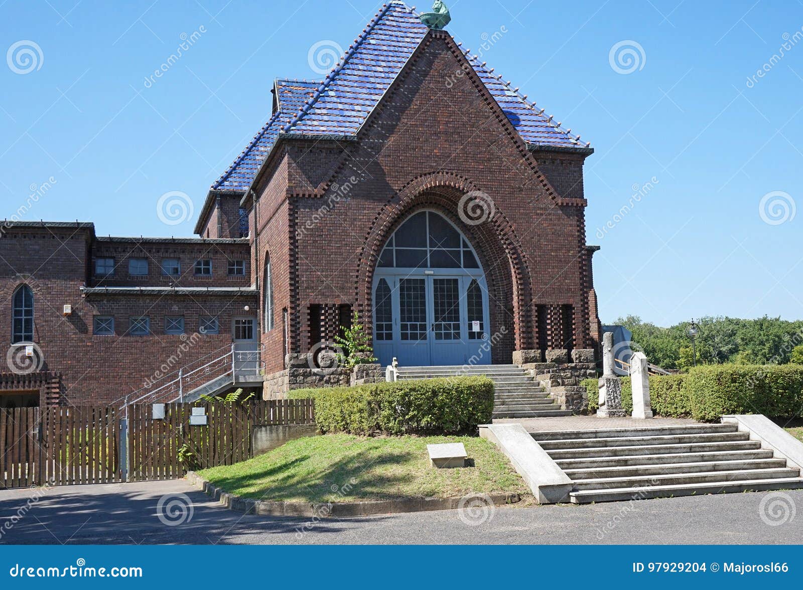 Building of the Crematory in the Public Cemetery Stock Photo - Image of ...