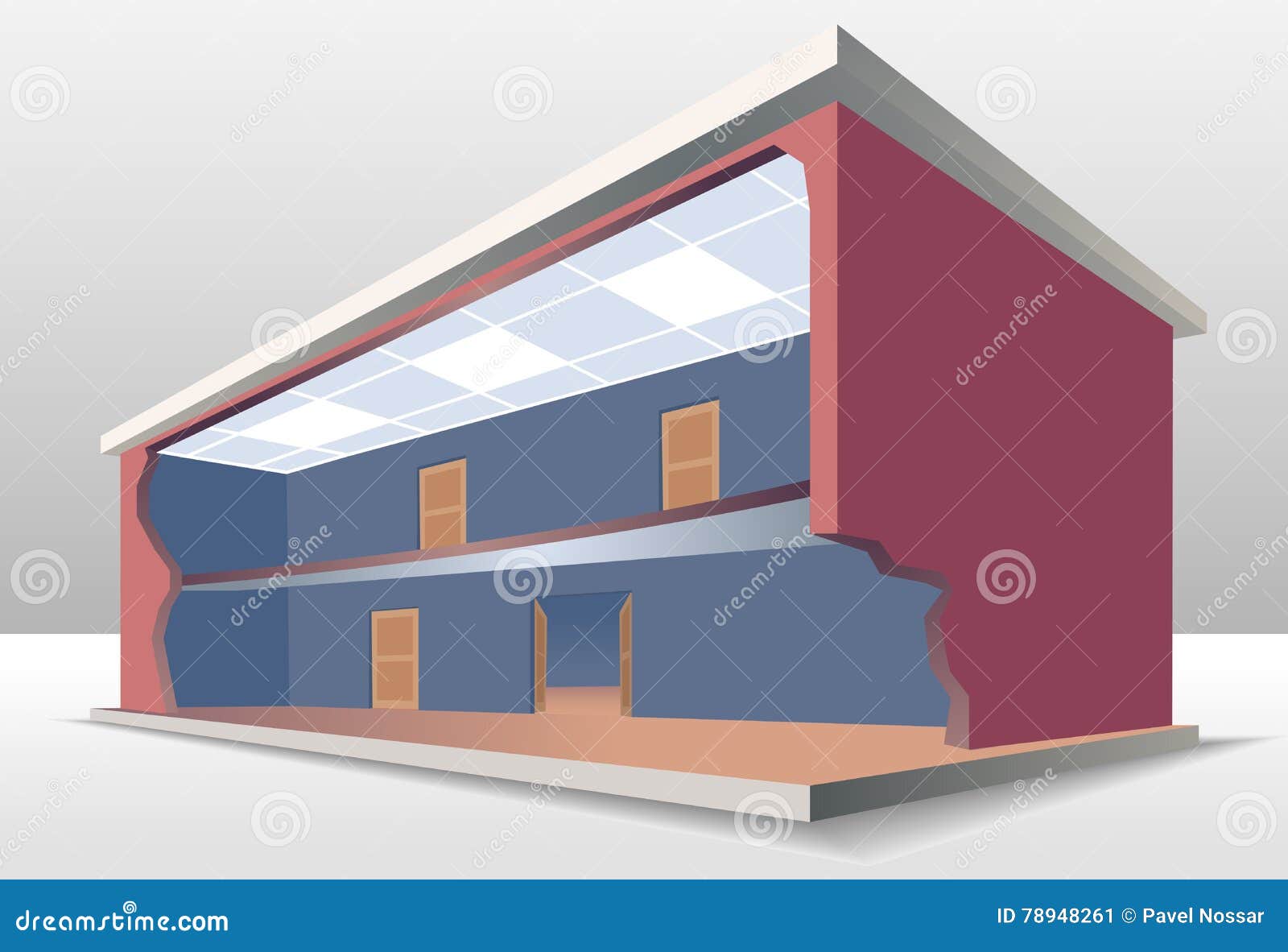 The Building Cross Section Cartoon Vector | CartoonDealer.com #78948261