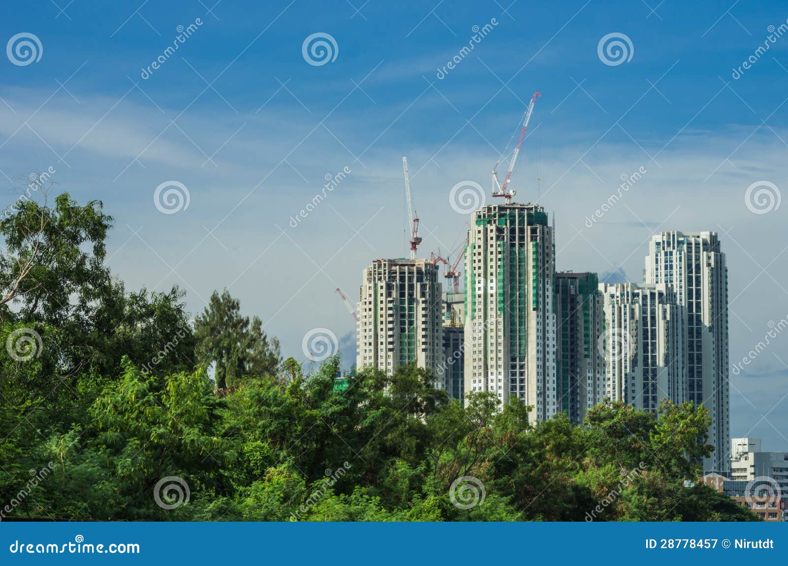 Building are Currently Under Construction. Stock Image - Image of blue ...