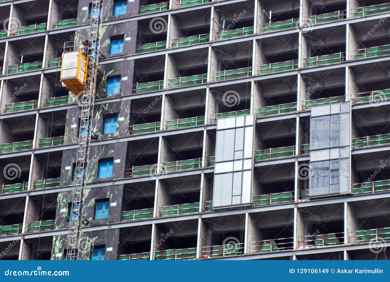 Building Curtain Wall in Construction. Stock Image - Image of china ...