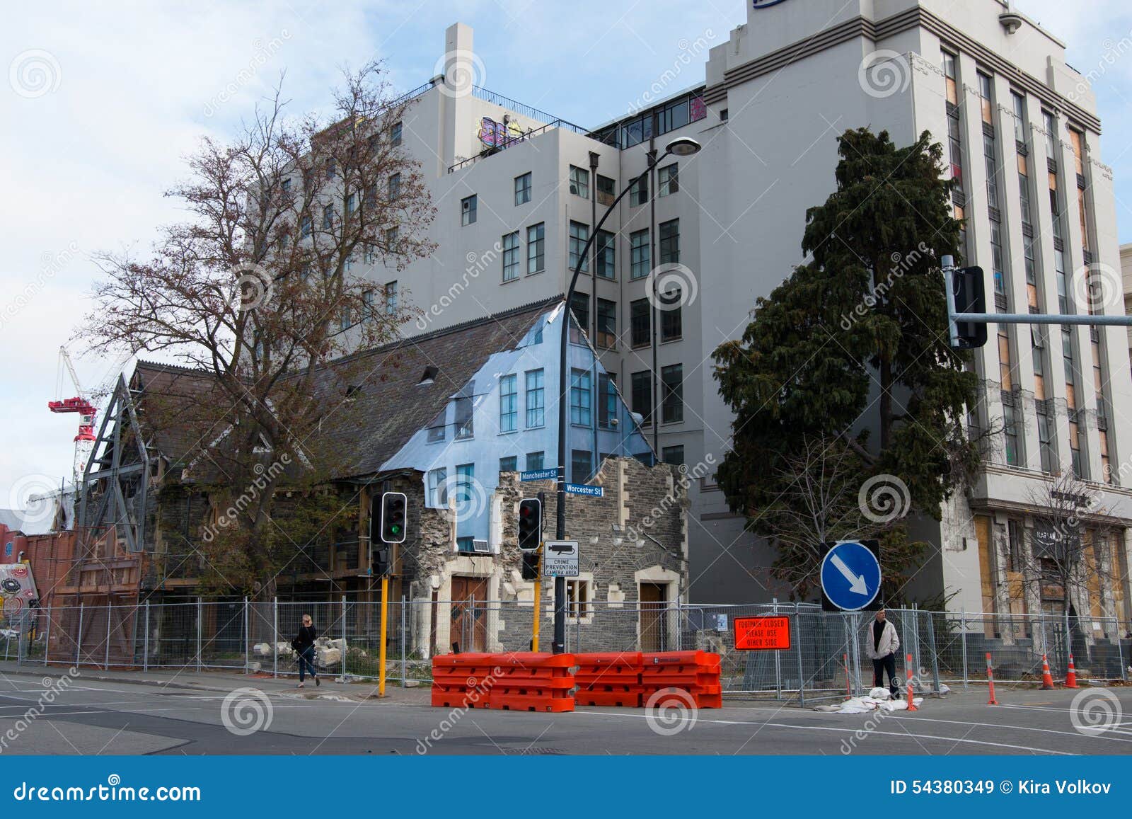 Building Damaged by the Earthquake in 2011 with Fake Front Editorial ...
