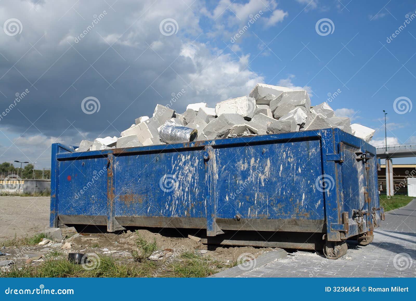 Building debris stock photo. Image of industrial, blue - 3236654