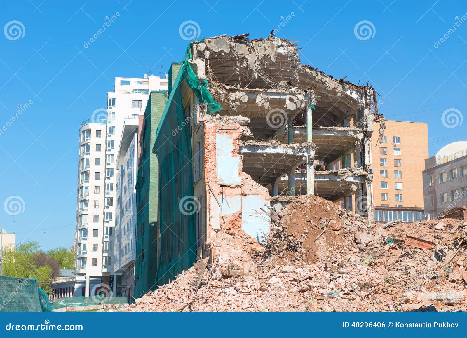 Building deconstruction stock photo. Image of destruction - 40296406