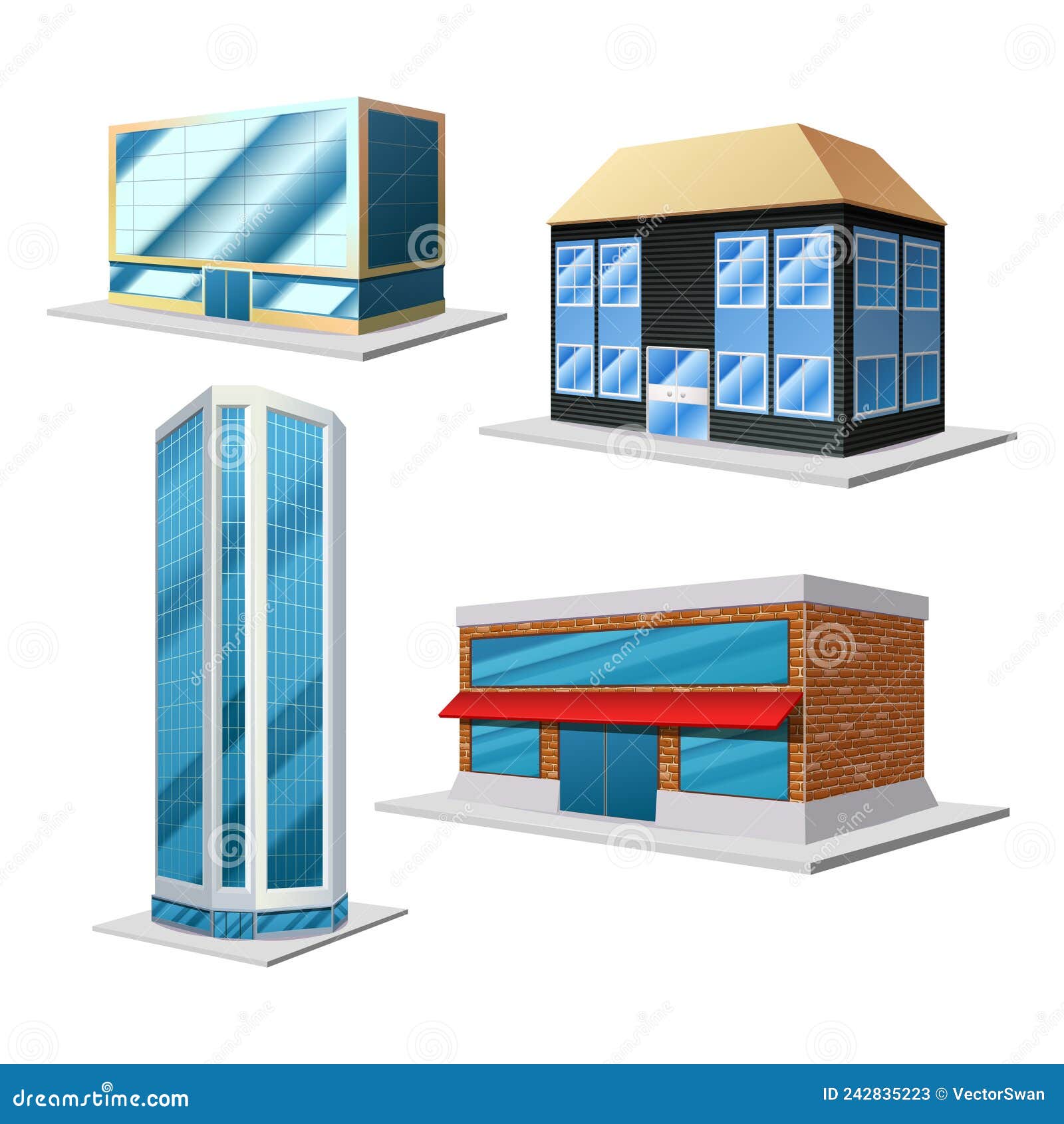 Building decorative set stock vector. Illustration of architecture ...